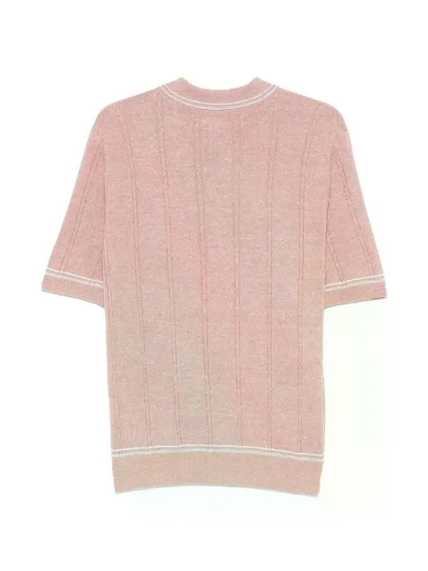 Eleventy Buttoned Knitted Polo Shirt