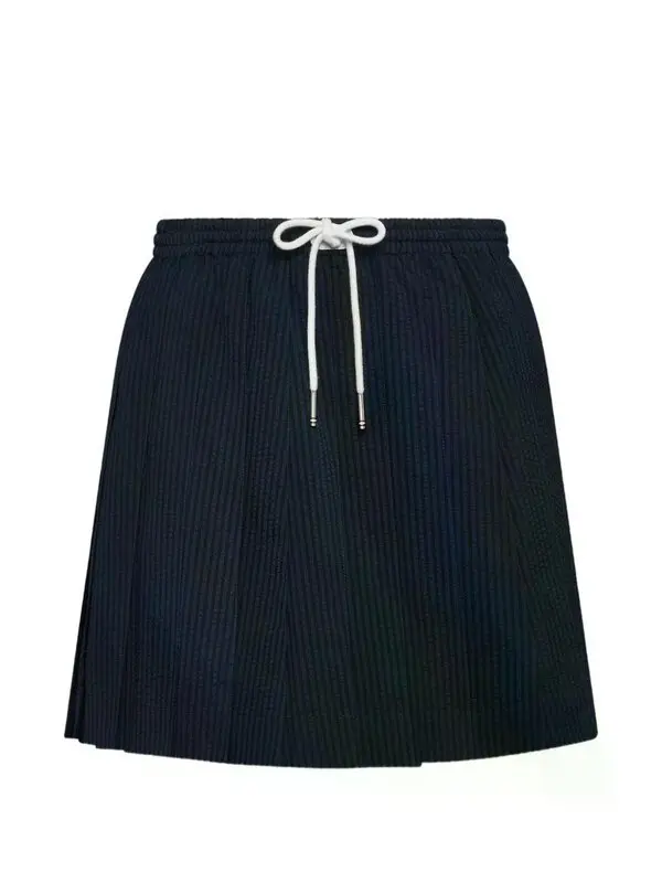 Thom Browne Drawstring Pleated Mini Skirt - Grey