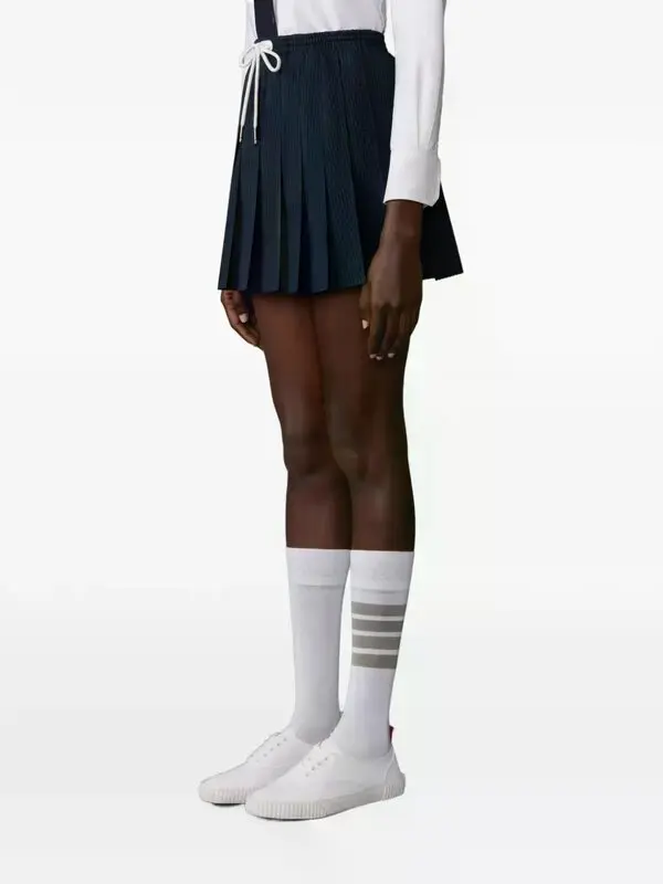 Thom Browne Drawstring Pleated Mini Skirt - Grey