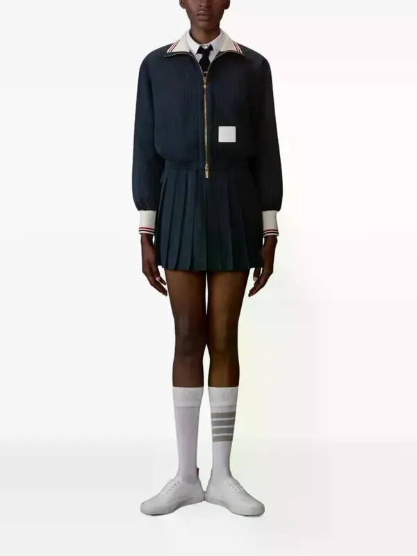 Thom Browne Zip-fastening Patch-detailed Jacket - Grey