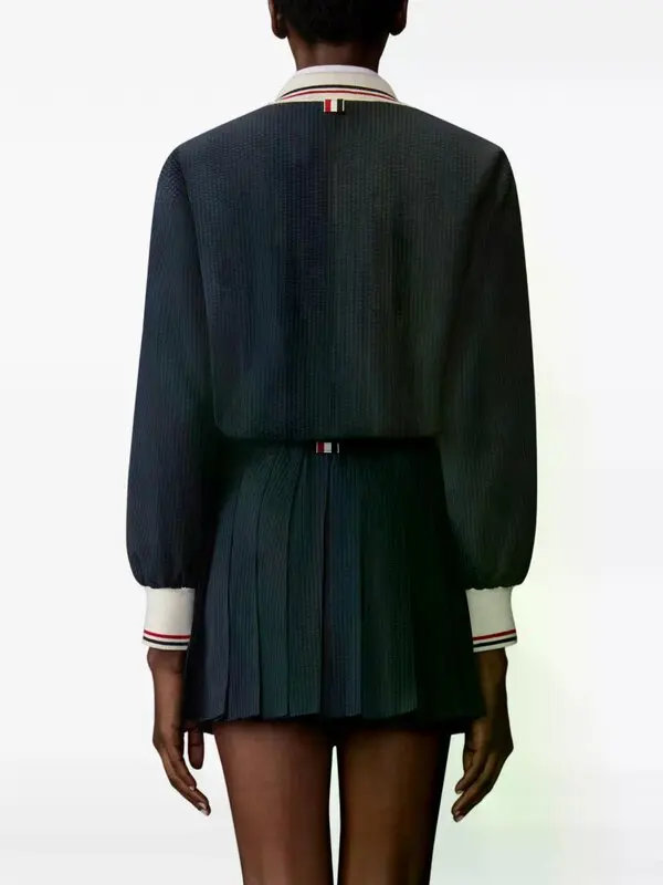 Thom Browne Zip-fastening Patch-detailed Jacket - Grey