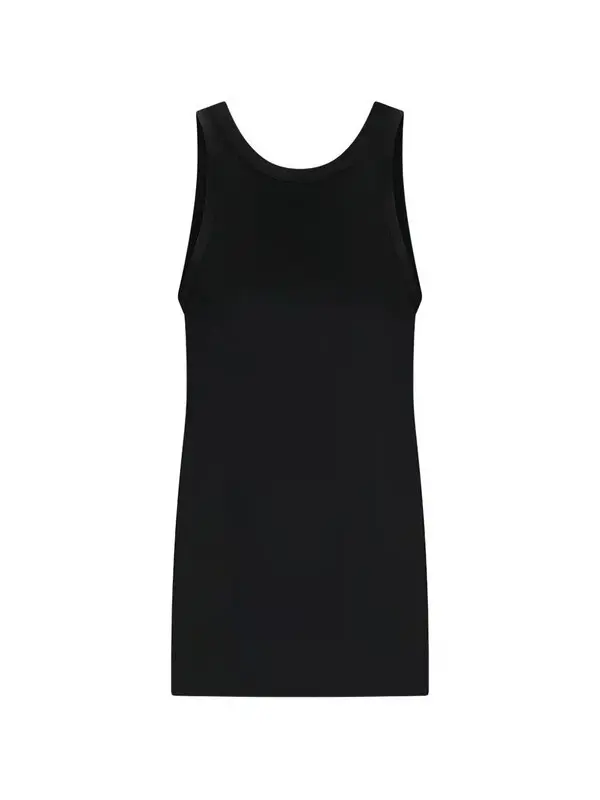 TOTEME Curved Satin Tank Top - Black