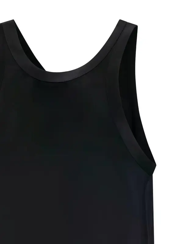 TOTEME Curved Satin Tank Top - Black