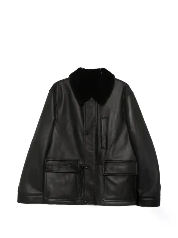 YVES SALOMON Collared Pocket Leather Jacket