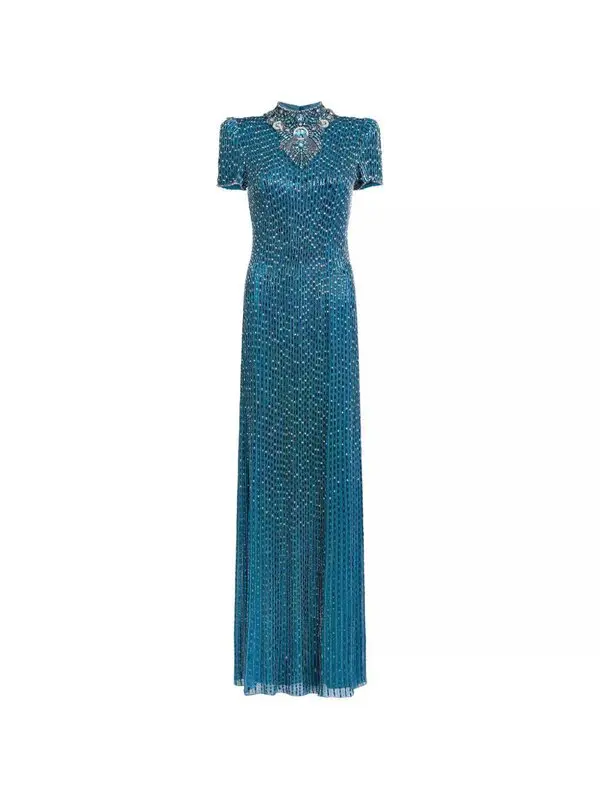 Jenny Packham Amber Embellished Maxi Dress - Blue
