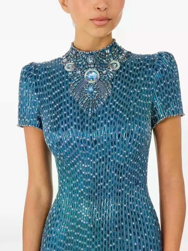 Jenny Packham Amber Embellished Maxi Dress - Blue