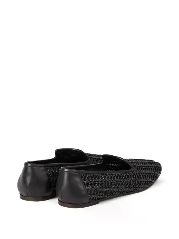 Brunello Cucinelli Techno Raffia And Calfskin Flats