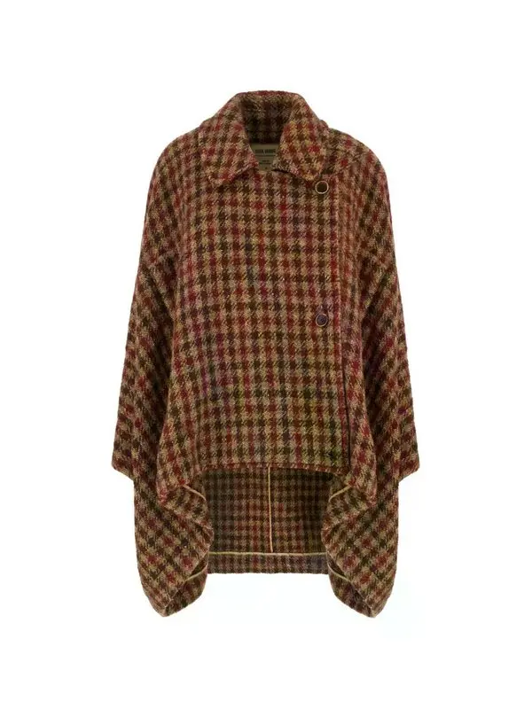 UMA WANG Checked-pattern Coat - Neutrals