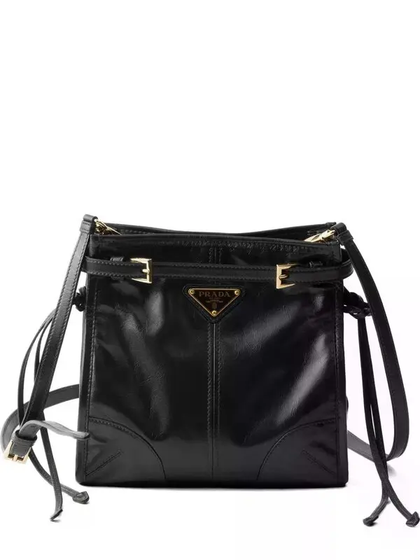 Prada Bonnie Leather Mini Shoulder Bag - Black