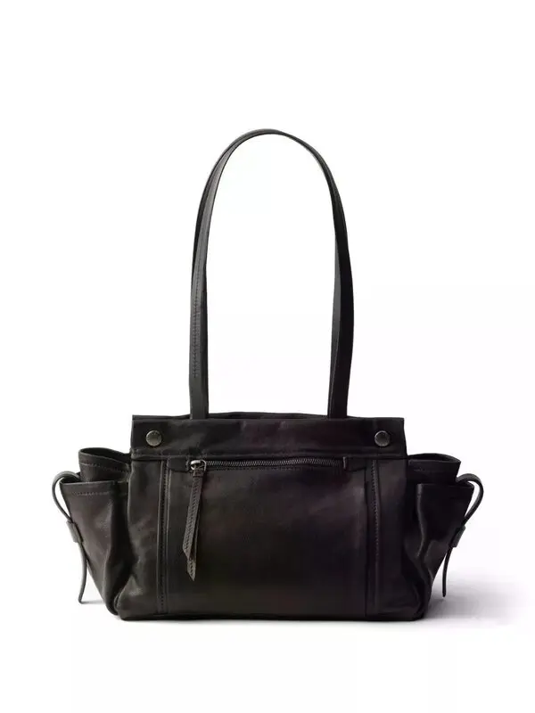 Prada Route Medium Leather Tote Bag