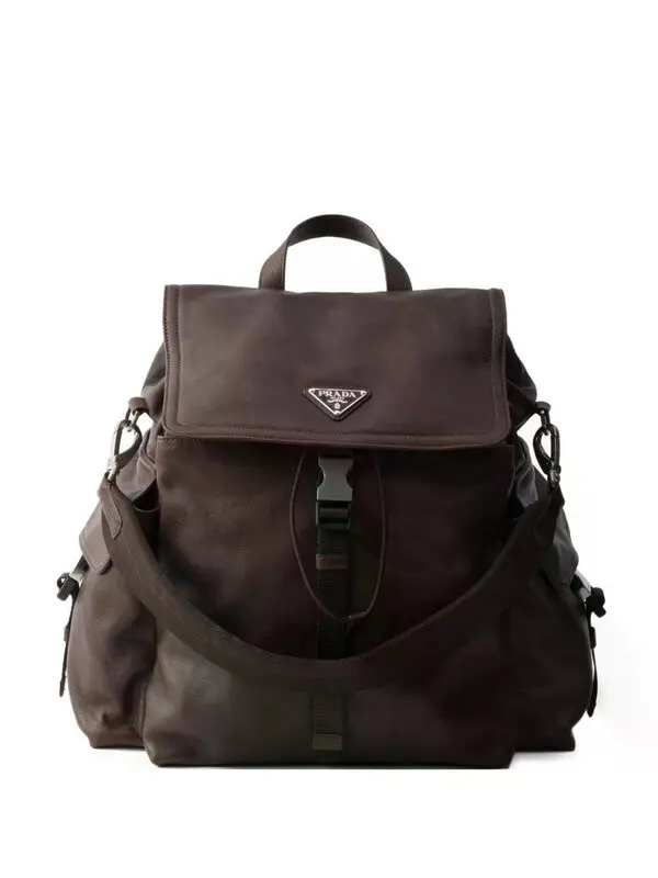 Prada Explore Leather Backpack - Brown