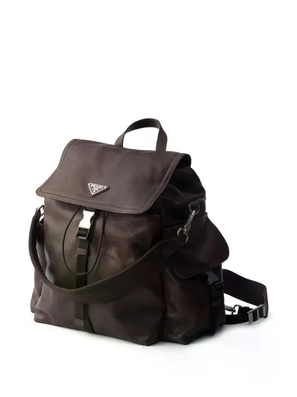 Prada Leather Backpack - Brown