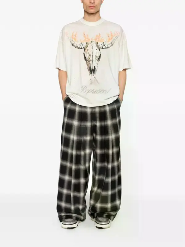 REPRESENT Skull-print T-shirt - Neutrals