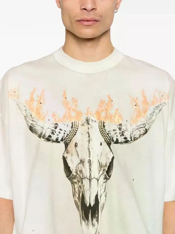 REPRESENT Skull-print T-shirt - Neutrals