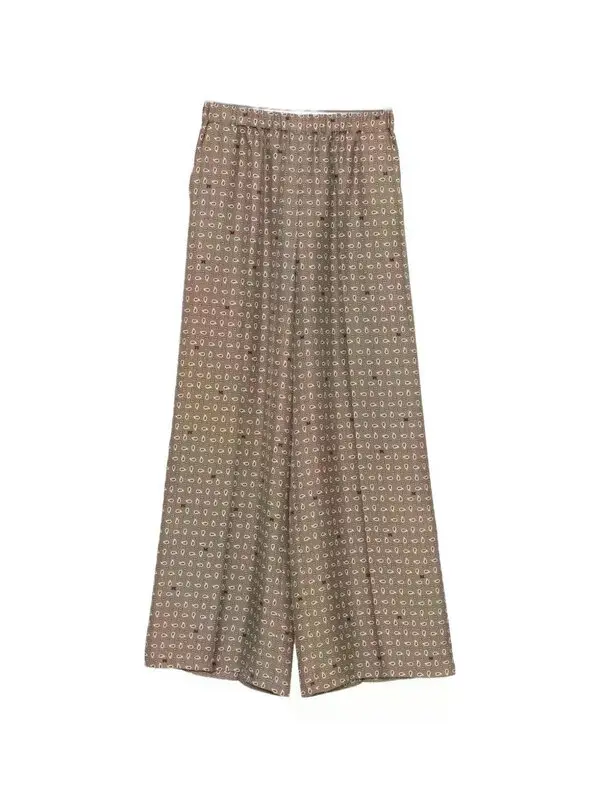 Max Mara Vischio Patterned Trousers - Brown