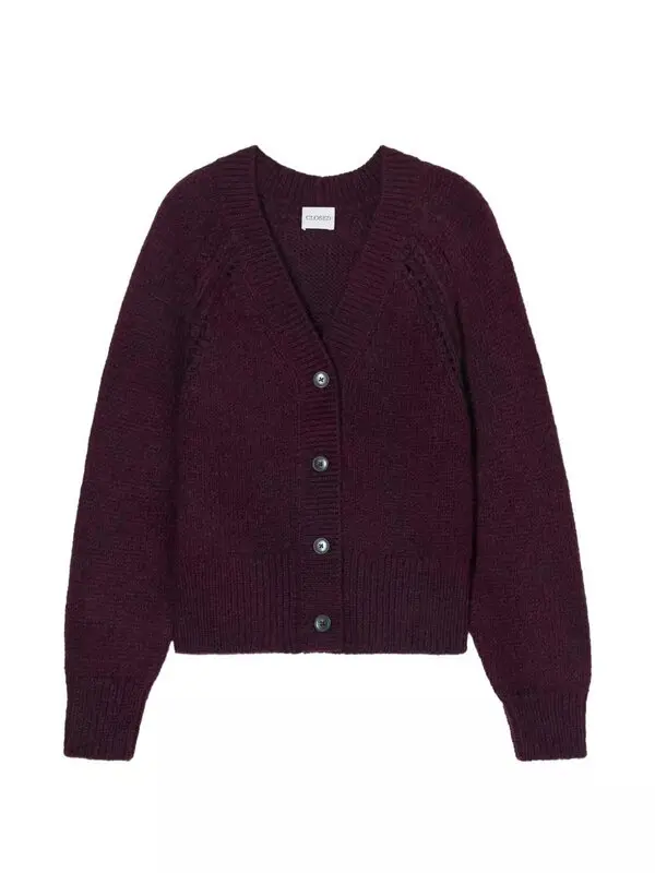 Closed Buttoned Cardigan - Purple