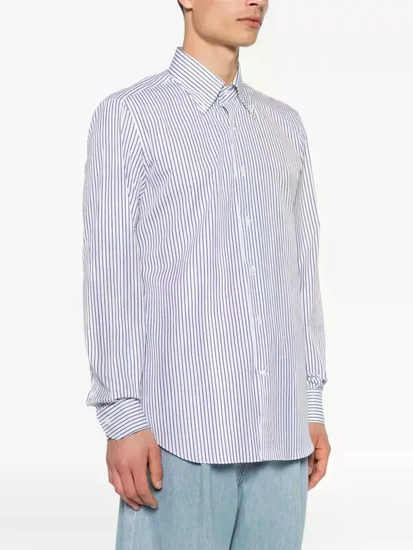 MAZZARELLI Striped Button-down Shirt - White