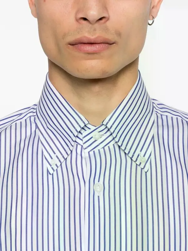 MAZZARELLI Striped Button-down Shirt - White
