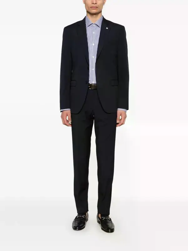 MAZZARELLI Striped Button Shirt - Blue