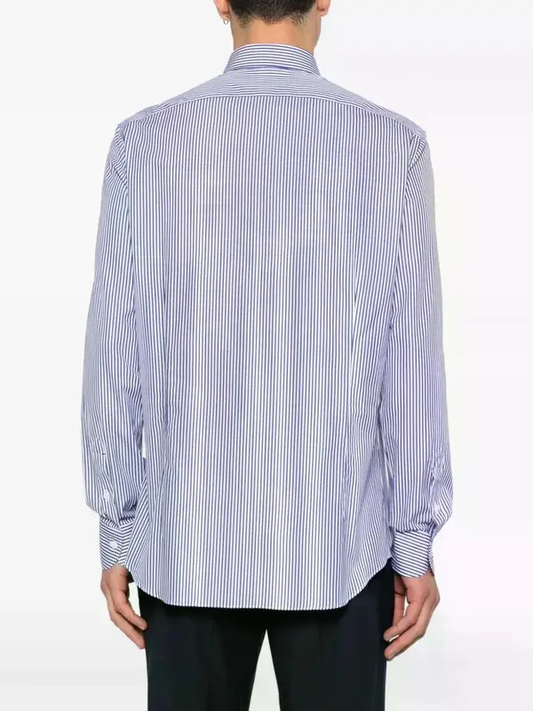 MAZZARELLI Striped Button Shirt - Blue