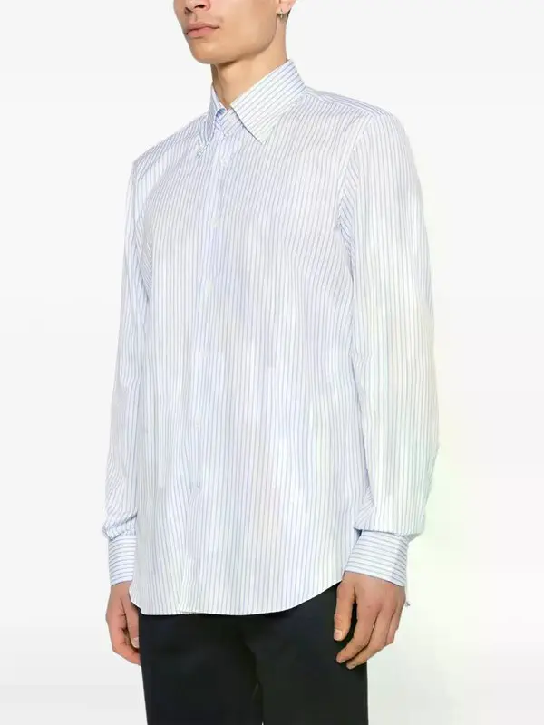 MAZZARELLI Striped Button-down Shirt - White