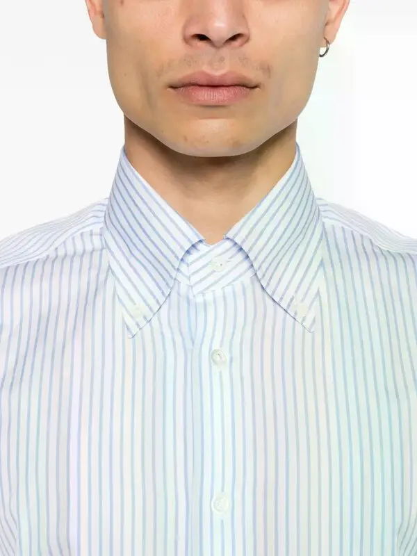MAZZARELLI Striped Button-down Shirt - White