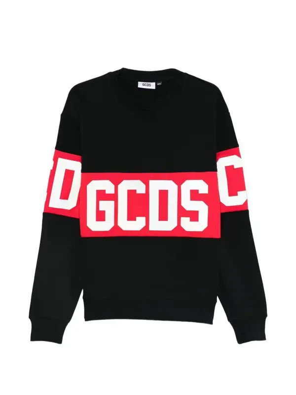 Gcds Logo Crew-neck Sweater - Black
