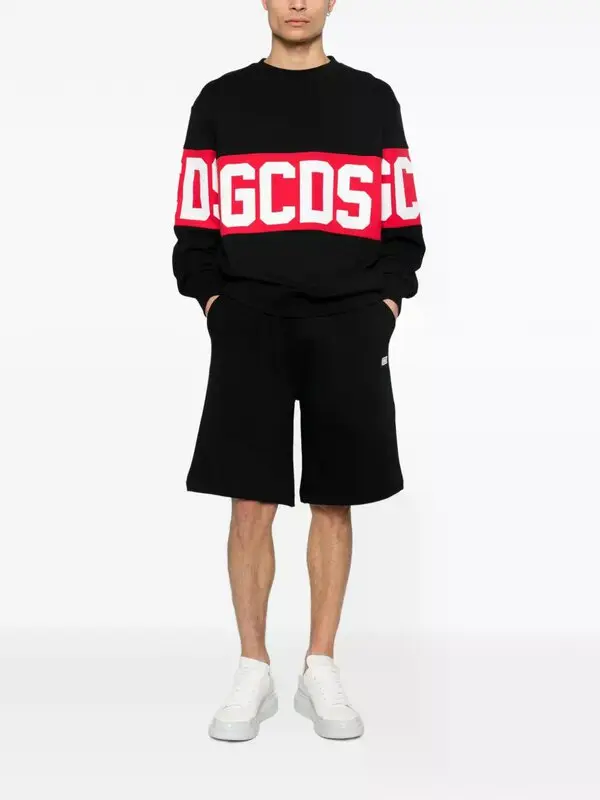 Gcds Logo Crew-neck Sweater - Black