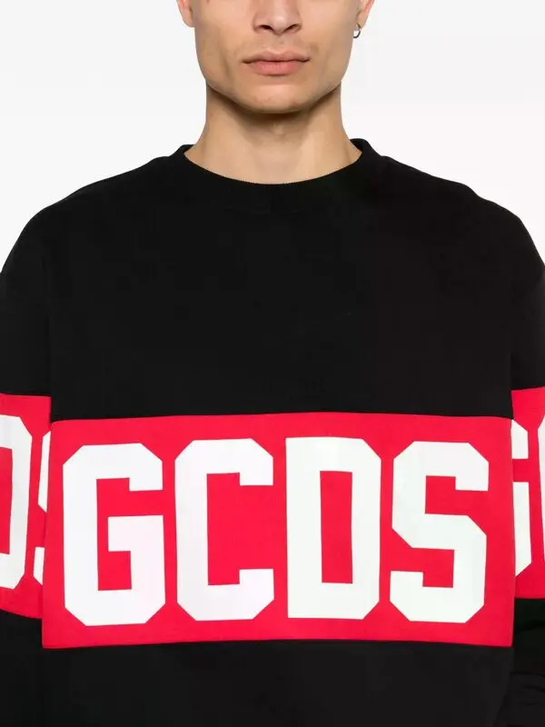 Gcds Logo Crew-neck Sweater - Black