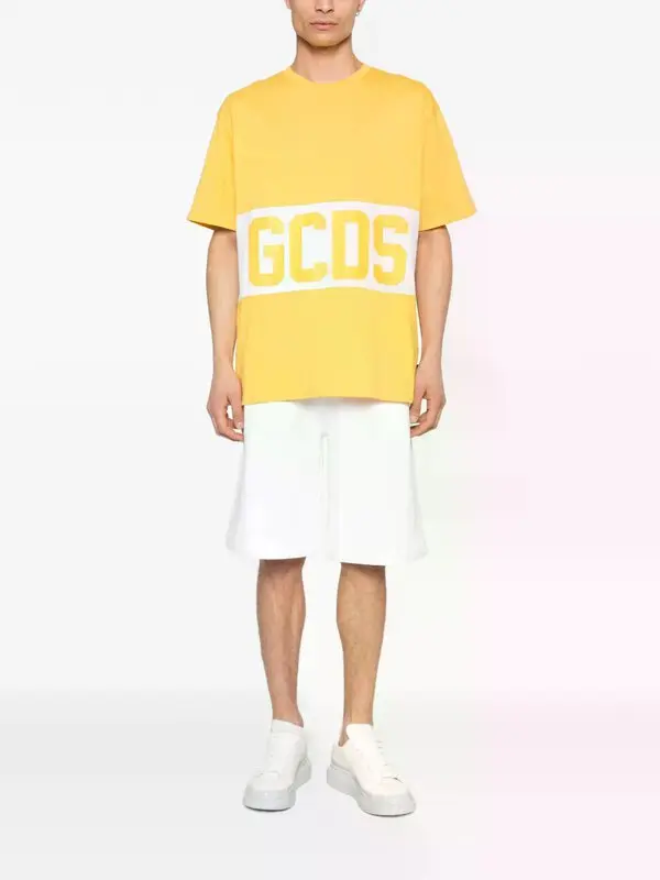 Gcds Logo Striped T-shirt - Yellow