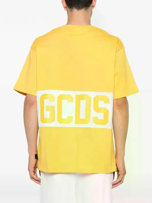 Gcds Logo Striped T-shirt - Yellow