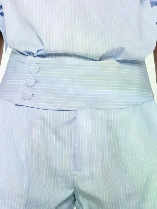 FRAME Button Striped Shorts