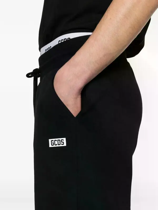 Gcds Logo Waistband Track Shorts - Black
