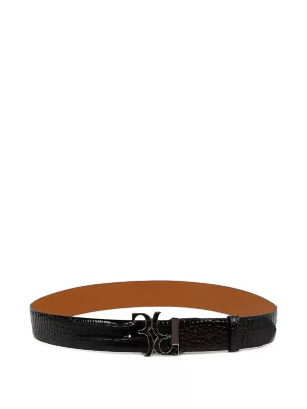 BILLIONAIRE Crocco-effect Buckle Belt - Black