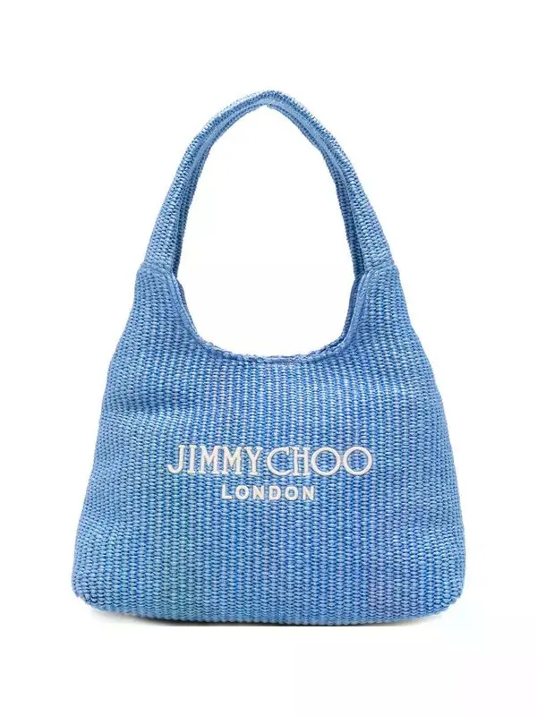 JIMMY CHOO Beach Diamond Logo Shoulder Bag - Blue