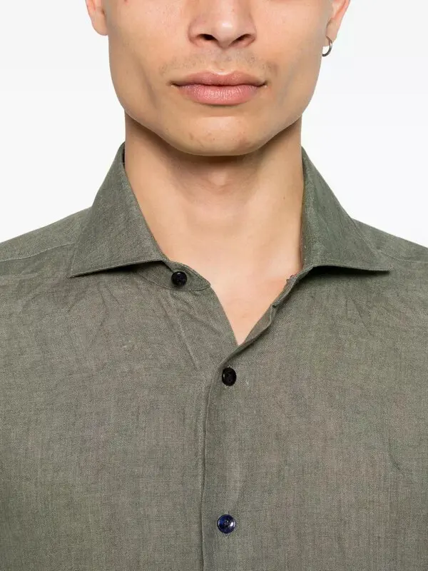 BARBA NAPOLI Button Shirt - Green