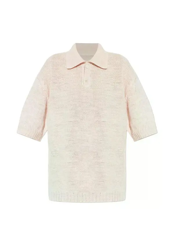 MAISON MARGIELA Linen Polo Top - Neutrals
