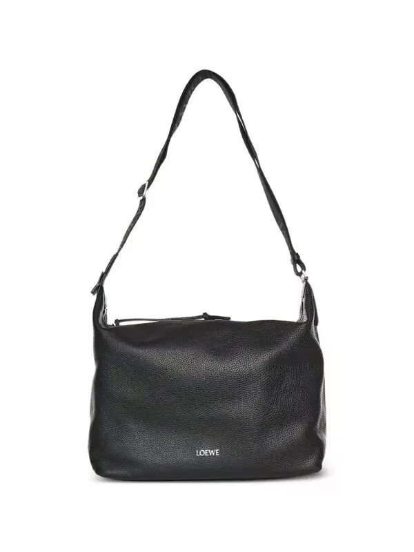 Loewe Cubi Messenger Bag With Logo Strap - Black