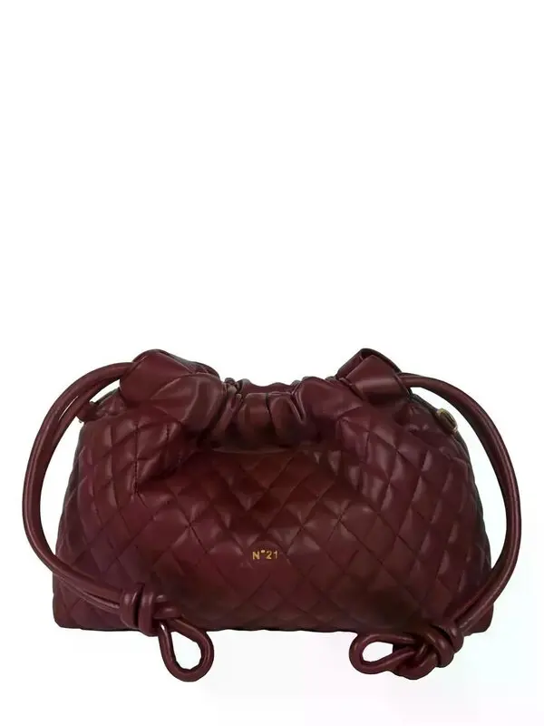 N°21 Quilted Drawstring-fastening Shoulder Bag - Red