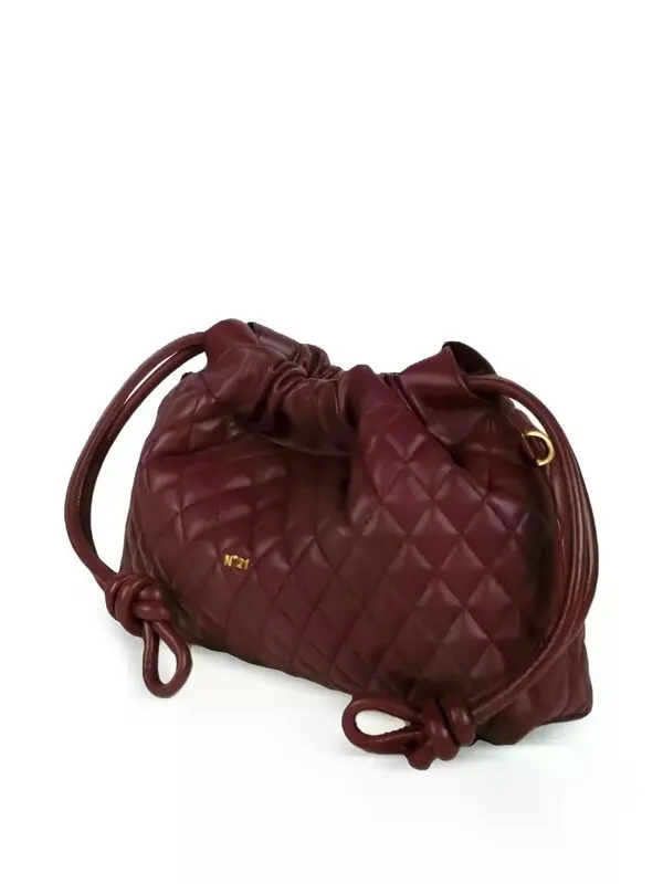 N°21 Quilted Drawstring Shoulder Bag - Red