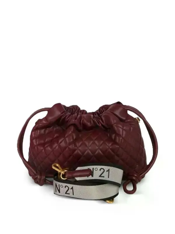N°21 Quilted Drawstring Shoulder Bag - Red
