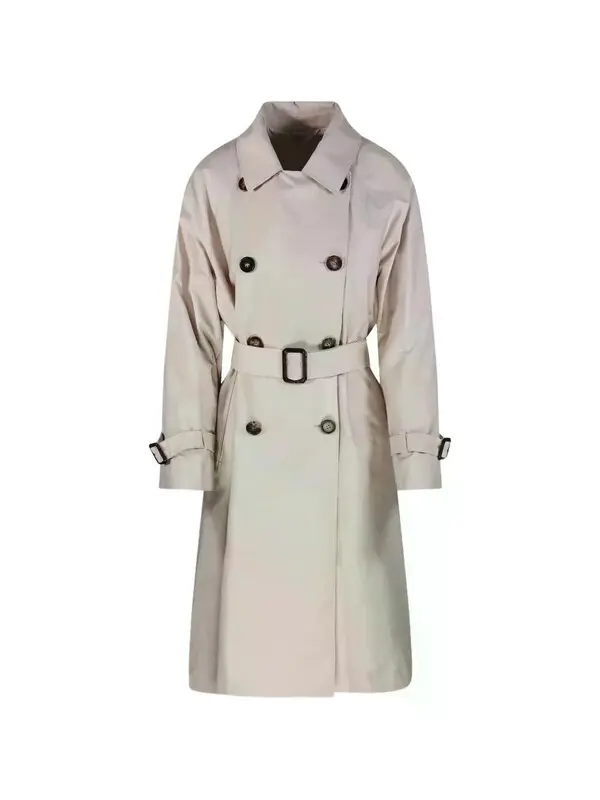Max Mara Belted Double-breasted Coat - Neutrals