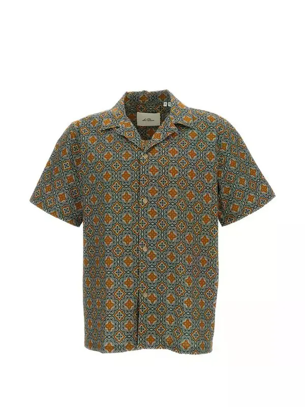 LES DEUX Lukas Arabesque Short-sleeve Shirt - Green