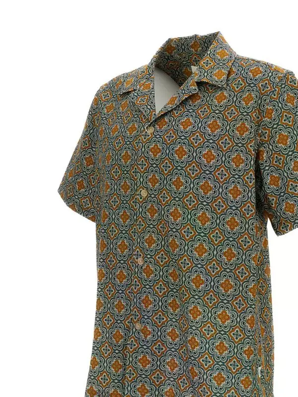 LES DEUX Lukas Arabesque Short-sleeve Shirt - Green