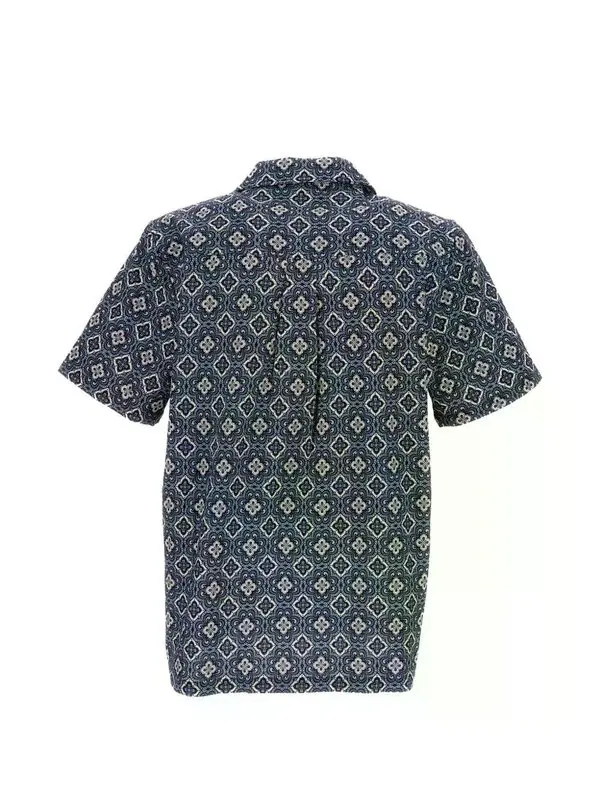 LES DEUX Lukas Arabesque Short-sleeve Shirt - Blue