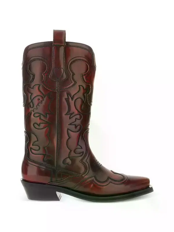GANNI Panelled Western Boots