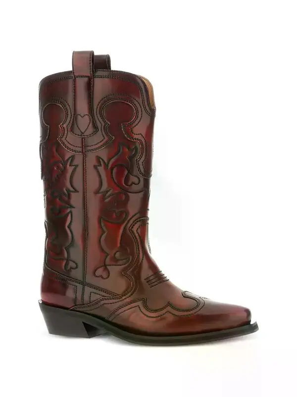 GANNI Panelled Western Boots