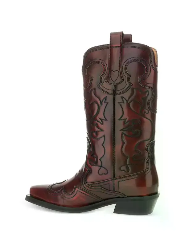 GANNI Panelled Western Boots