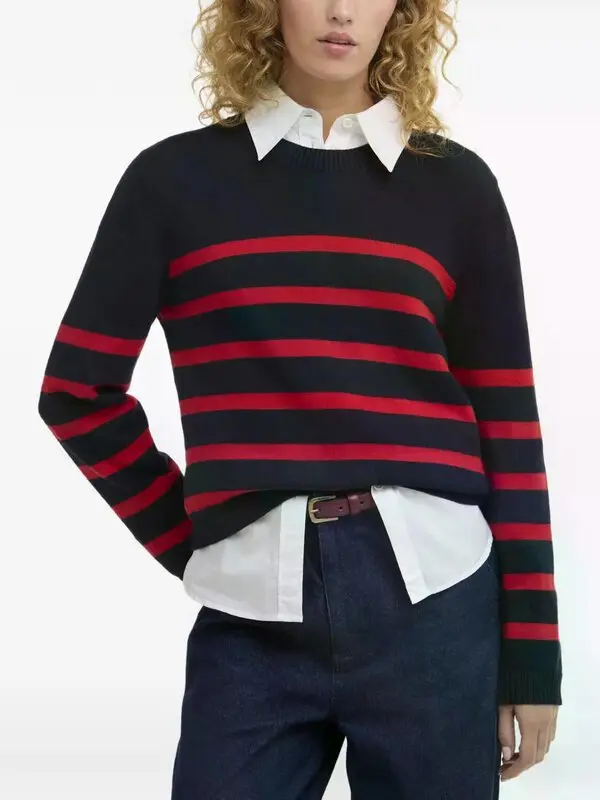 Barbour Striped Crew Neck Sweater - Blue
