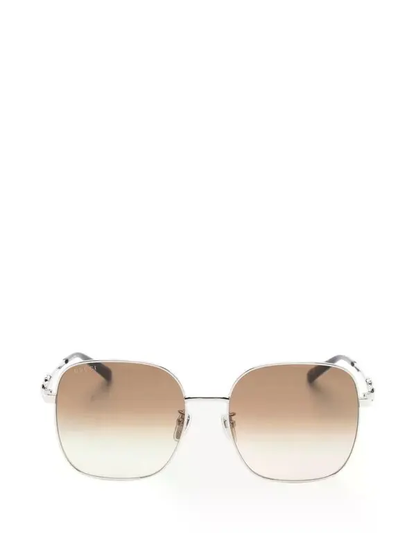 Gucci Geometric-frame Sunglasses - Silver